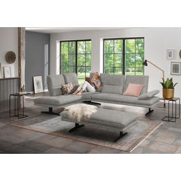Ecksofa W.Schillig, B:284cm H:94cm T:224cm, grau, Flachgewebe S22 (100% Polyester), Wohnzimmer, Sofas, "broadway, Designsofa, toller Sitzkomfort,