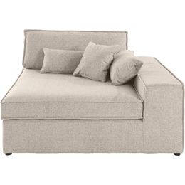 Sofaelement OTTO HOME, B:128cm H:75cm, beige, Baumwollmix (60% Baumwolle/40% Leinen);Struktur fein (100% Polyester);Samtoptik (100%