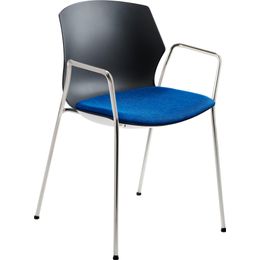 mayer Sitzm&ouml;bel Stapelstuhl MAYER SITZM&Ouml;BEL, B:55cm H:80,5cm T:53cm, blau, Polyester, Polypropylen, Esszimmer, St&uuml;hle, "Stapelstuhl myPRIMO", stapelbar