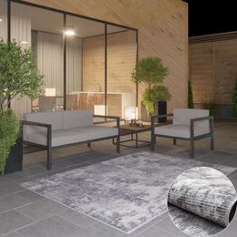 Teppich OTTO HOME, B:120cm H:10mm L:180cm, grau, Polyester, Wohnzimmer, Teppiche, "M&uuml;lenen", Kurzflor, modernes Design, waschbar, In- und Outdoor