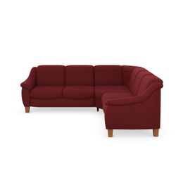 Ecksofa Home Affaire, B:270cm T:250cm, rot, 100% Polyester, Wohnzimmer, Sofas, "Caldera L-Form", Federkern, wahlweise mit Kopfteilverstellung,