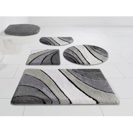 Badematte my home, H:20mm, grau, Polyester, Badematten, "Josie, Badvorleger, Badezimmer Teppich", Badteppich, Badematten, rechteckig, rund & als
