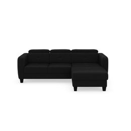 Sit & More Ecksofa SIT & MORE, B:247cm H:85cm T:170cm, schwarz, Wohnzimmer, Sofas, "Belluci L-Form", inklusive Federkern, wahlweise mit Bettfunktion und