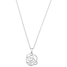 Amor Damen Kette mit Anhänger "Rose", Silber 925 (Sterlingsilber), L: 45 B: 1,2mm, silber, Silber 925 (Sterlingsilber), B:1,2mm, Halsketten