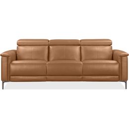 3-Sitzer Home Affaire, B:222cm H:97cm T:100cm, braun, Echtleder 100% Echtleder;Kunstleder 100% Polyurethan, Sofas, "Lund, mit manueller und