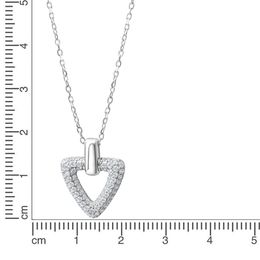 Celesta Damen Kette mit Anh&auml;nger, 42+3cm, Silber 925 (Sterlingsilber), L: 45 B: 16mm, silber, Silber 925 (Sterlingsilber), B:16mm, Halsketten