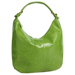 Bruno Banani Damen Shopper, gr&uuml;n, Leder, leicht gl&auml;nzend, unifarben, Taschen, echt Leder