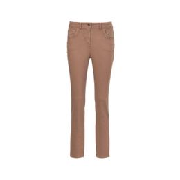 GOLDNER Damen Regular-fit-Jeans "Jeans mit verzierten Taschen", braun, Gr. 54, Obermaterial: 98% Baumwolle CO. 2% Elasthan EL., Jeans
