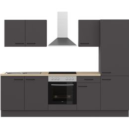 K&uuml;chenzeile IMPULS K&Uuml;CHEN, B:270cm H:206,2cm T:60cm, grau, Komplettk&uuml;chen-Sets, ""Tirana", Ausrichtung w&auml;hlbar, Schubk&auml;sten mit Soft-Close",