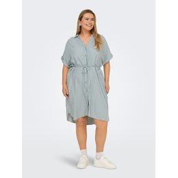 Only CARMAKOMA Damen Sommerkleid "CARPENNA S/S LOOSE KNEE DRESS AOP", weiß, Gr. 46, gestreift, Web, Obermaterial: 100% Viskose, Kleider