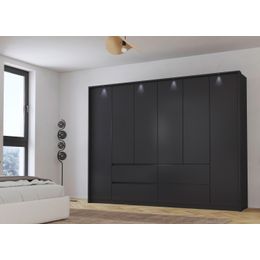 Dreht&uuml;renschrank Rauch, B:275cm H:212cm T:58cm, grau, Holzwerkstoff, Schr&auml;nke, "Mainz mit Passepartout", optional mit Beleuchtung, Au&szlig;ent&uuml;ren mit