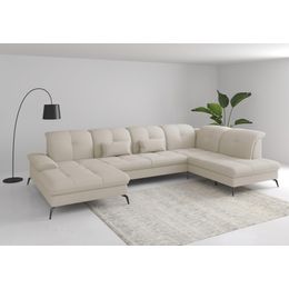 Sit & More Wohnlandschaft SIT & MORE, B:357cm H:90cm T:231cm, beige, 95% Polyester, 5% Polyamid, Sofas, "Amica, U-Form, inkl. Sitztiefenverstellung und