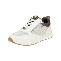 Tamaris Damen Sneaker "Tamaris Sneaker Lederimitat/Textil", Gr. 37, beige, Lederimitat, Textil, Schuhe
