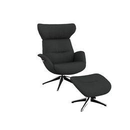 Relaxsessel FLEXLUX, B:90cm H:107cm T:89cm, grau, 100% Polyester, Wohnzimmer, Sessel, "Fernsehsessel More, ergonomisch, drehbar, robuster Fu&szlig;,