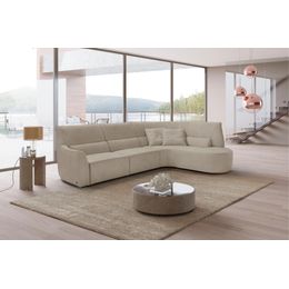 Ecksofa Egoitaliano, B:330cm H:88cm T:205cm, grau, Luxus-Micofaser Lederoptik (100% Polyester) ist ein neues technisches Gewebe mit einem visuellen
