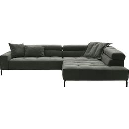 Ecksofa Places of Style, B:311cm H:71cm T:219cm, grün, 95% Polyester, 5% Nylon, Wohnzimmer, Sofas, "Claya, L-Form, incl. Kopfteilverstellung, Breite