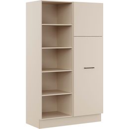 Mehrzweckschrank-Set IMPULS KÜCHEN, B:120cm H:206,2cm T:60cm, grau, Dekorfolie, Holzwerkstoff, Kastenmöbel-Sets, "Warschau", Vielfältige Varianten