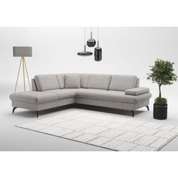 Sit & More Ecksofa SIT & MORE, B:238cm H:83cm T:202cm, grau, 95% Polyester, 5% Polyamid, Wohnzimmer, Sofas, "Morris Jubi L-Form, B: 238 cm", mit Armteilfunktion