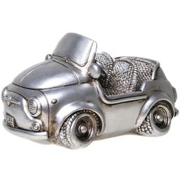 Spardose AMBIENTE HAUS, B:16cm H:9cm T:10cm, silber, Kautschuk, Spardosen, "Cabrio, silberfarben", Sparschwein, Retro-Design, ideales Geschenk
