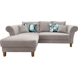 Ecksofa Home Affaire, B:262cm H:95cm T:198cm, grau, 100% Polyester, Wohnzimmer, Sofas, "Tassilo Mega Polsterecke mit Kaltschaum im Sitz, bequem,
