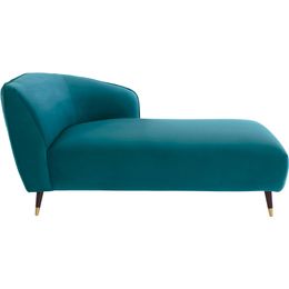 Recamiere Home Affaire, B:160cm H:78cm T:91cm, blau, Samtoptik (100% Polyester), Sofas, "Oradea", mit eleganter Steppung auf Rückseite der Rückenlehne