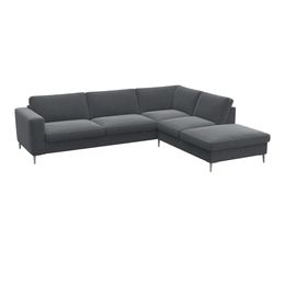 Ecksofa FLEXLUX, B:273cm H:85cm T:225cm, grau, 100% Polyester, Wohnzimmer, Sofas, "Fiore, super Sitzkomfort durch Kaltschaum im Sitz, L-Form", breite