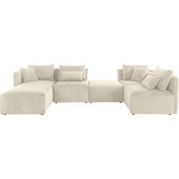Wohnlandschaft OTTO HOME, B:340cm H:86cm T:172cm, beige, 92% Polyester, 8% Polyamid, Sofas, "Nöre U-Form", 5 Teile, in vielen Bezugsqualitäten und