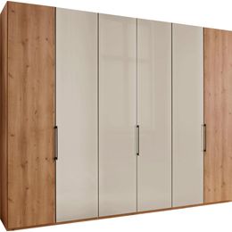 Dreht&uuml;renschrank Wiemann, B:295,2cm H:236cm T:58cm, braun, Floatglas, Holzwerkstoff, Schr&auml;nke, "Monaco", mit Teil-Glasfront sowie hochwertige