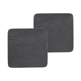 Villeroy & Boch VILLEROY & BOCH Servierplatte "Servierplatten Manufacture Rock 2er Set schwarz", schwarz, Servierplatten