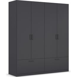 Dreht&uuml;renschrank Rauch, B:180cm H:210cm T:54cm, grau, Holzwerkstoff, Schr&auml;nke, "Kleiderschrank Schrank Garderobe W&auml;scheschrank BARI", mit Schubk&auml;sten