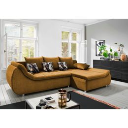 Ecksofa Inosign, B:270cm H:90cm T:170cm, gelb, 100% Polyester, Wohnzimmer, Sofas, "Imolaa elegant, Breite 270cm, moderne Sitzsteppung, bequem,