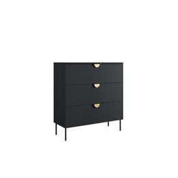 Kommode Home Affaire, B:100cm H:107cm T:40cm, schwarz, Melamin, Schlafzimmer, Sideboards, "BELLOT Sideboard mit 3 Schubladen, Ma&szlig;e B/T/H: 100/40/107