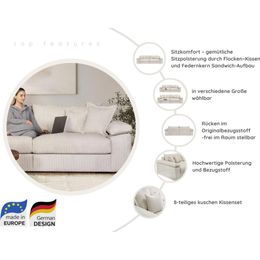 Polsterhocker Home Affaire, B:101cm H:52cm T:97cm, beige, 100% Polyester, Hocker, "Soft&Cosy XL, B: 101 cm", Mega-Hocker, in Cord oder