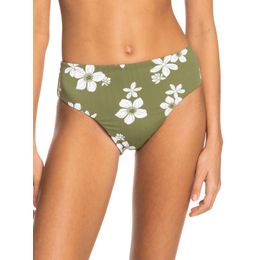 Roxy Damen Bikini-Hose "Retro Revo", grün, Gr. M, 87% Nylon, 13% Elasthan, Badehosen