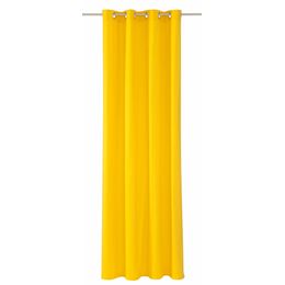 Vorhang Tom Tailor HOME, B:135cm H:245cm, gelb, Wirkware, Baumwolle, Wohnzimmer, Gardinen, "DOVE"