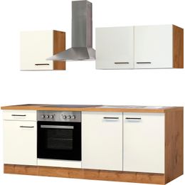 K&uuml;chenzeile Flex-Well, B:210cm H:200cm T:60cm, wei&szlig;, Komplettk&uuml;chen-Sets, "Vintea", wahlweise mit E-Ger&auml;ten, Gesamtbreite 210 cm
