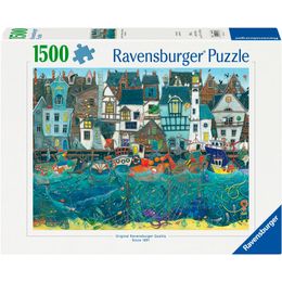Ravensburger Kinder Puzzle "Hafen der Wunder: Ein geschäftiger Fantasy-Hafen", bunt, Pappe, B:80cm H:60cm, Puzzles, Made in Germany