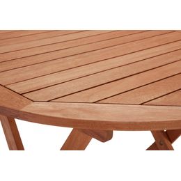 Gartentisch Merxx, B:100cm H:74cm T:100cm, braun, Outdoor, Tische, "Borkum", &Oslash; 100 cm, H&ouml;he: 74 cm, klappbar