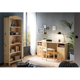 Schreibtisch Home Affaire, B:144cm H:73cm T:54cm, beige, Kinderzimmer, Tische, "Chur", Gefertigt aus massivem Kiefernholz, Home office