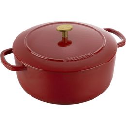 Ballarini Bräter "Bellamonte Cocotte", 7 l + Ø 28cm + Höhe 18,7cm, rot, Töpfe, robust, kratzfeste Emaille-Beschichtung, spülmaschinengeeignet