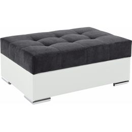 Polsterhocker Collection AB, B:97cm H:41cm T:68cm, schwarz-weiß, Kunstleder SOFTLUX/100% Polyester, Hocker, "Josy, B: 97 cm", individuell zu