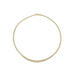 Firetti Damen Collier "Schmuck Geschenk Gold 585 Halsschmuck Halskette Goldkette Fantasie", 0,13, Diamanten Gelbgold 585, L: 45 B: 6mm, gold,