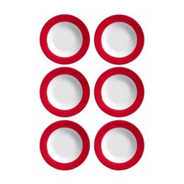 Ritzenhoff & Breker Suppenteller "Suppenteller Doppio &oslash; 22 cm 6er Set", rot, RITZENHOFF & BREKER, Speiseteller