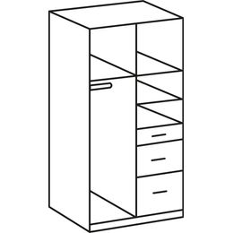 Kleiderschrank wimex, B:90cm H:199cm T:58cm, braun, Schlafzimmer, Schr&auml;nke, "Click", ohne Spiegel
