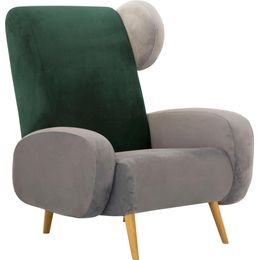 Sessel Home Affaire, B:86cm H:111cm T:100cm, grau, Struktur fein ( 100% Polyester);Samtoptik (100% Polyester), Wohnzimmer, Sessel, "Gox Ohrensessel",