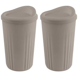 APS Becher "TO GO", Ø 8,5cm x 13,5cm, 400ml, braun, Trinkgefäße, Ø 8,5 cm, Inhalt 400 ml, 2-teilig