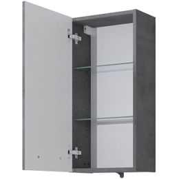 H&auml;ngeschrank SAPHIR, B:35cm H:70cm T:20cm, grau, Badezimmer, Schr&auml;nke, "Quickset 945 Wand-Badschrank 35 cm breit mit 1 T&uuml;r und 2 Einlegeb&ouml;den",
