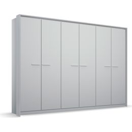Dreht&uuml;renschrank Rauch, B:275cm H:212cm T:58cm, grau, Holzwerkstoff, Schr&auml;nke, "Kleiderschrank Schrank Garderobe W&auml;scheschrank Ankleide OTELI", inkl.