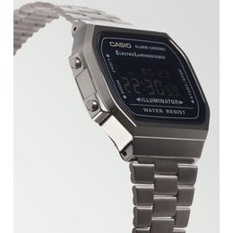 CASIO VINTAGE Damen Chronograph, grau, Armbanduhren, Quarzuhr, Armbanduhr,Damenuhr, Herrenuhr, Digitaluhr, Edelstahlarmband