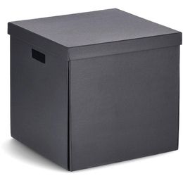 zeller PRESENT Aufbewahrungsbox, B/H/T: 33,5cm x 32cm x 33cm, schwarz, Kinderzimmer, Aufbewahrungsboxen, beschriftbar, recycelter Karton